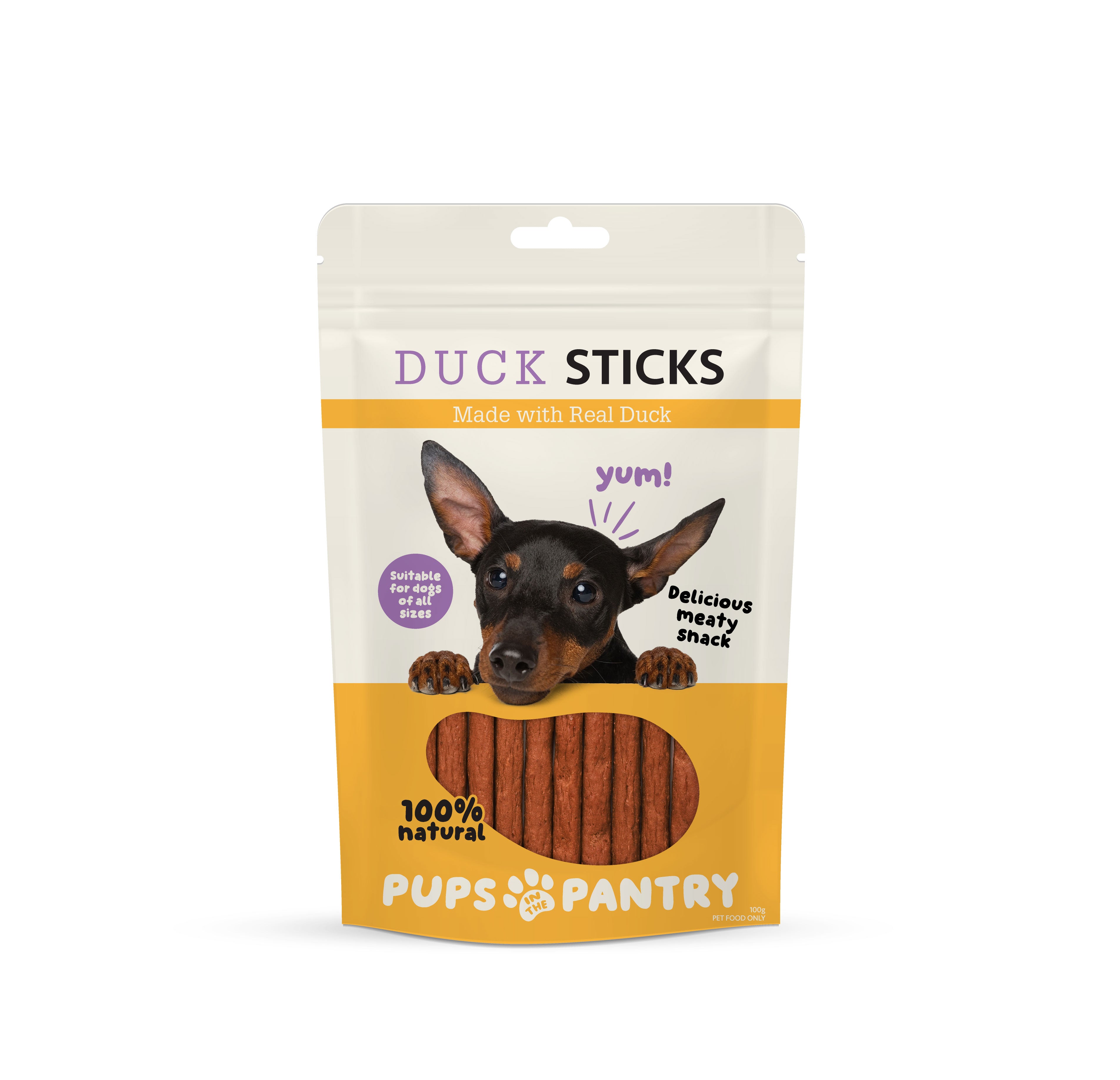 Pups in the Pantry Duck Sticks 100g – Lux & Bones